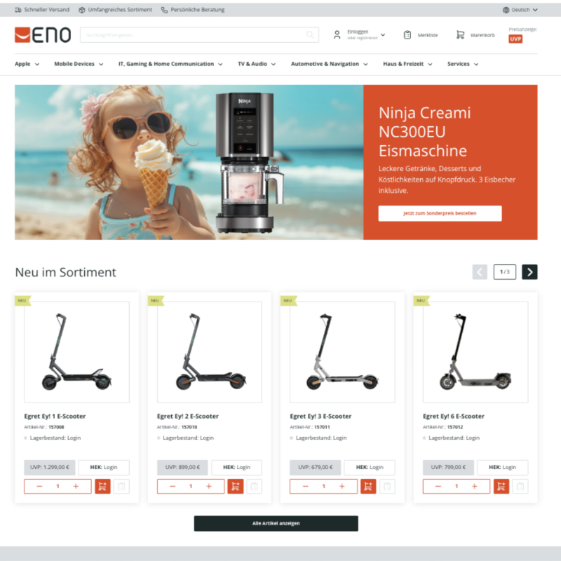 ENO telecom GmbH - onacy - Experten für E-Commerce und Software-Entwicklung